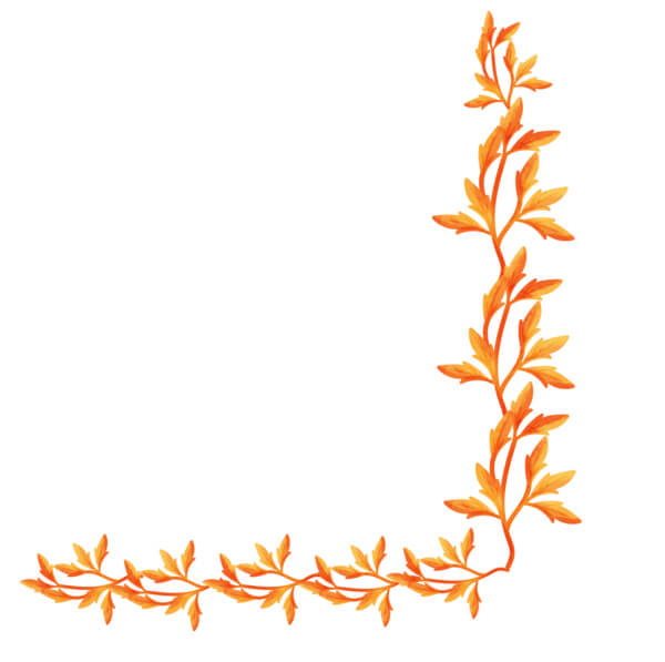 Descarga Diseño de Borde Decorativo con Hojas Naranjas Bordes y ...