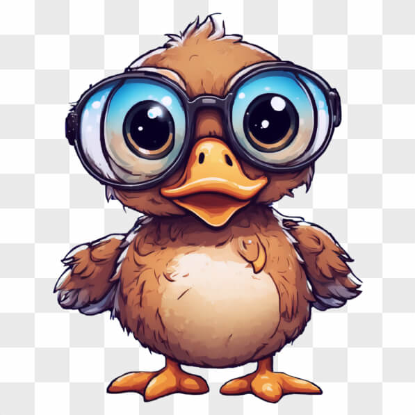 Download Playful Cartoon Duckling with Glasses Cartoons Online ...