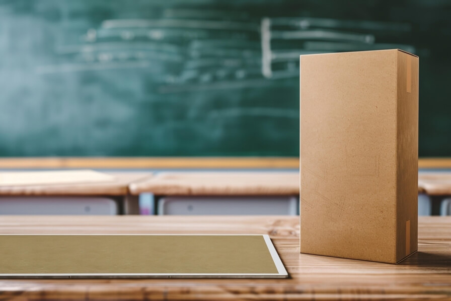 Download Classroom Setting with Desk and Chalkboard Mockups Online ...