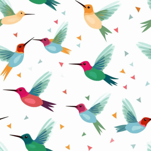 Download Colorful Hummingbird Pattern Patterns Online - Creative Fabrica