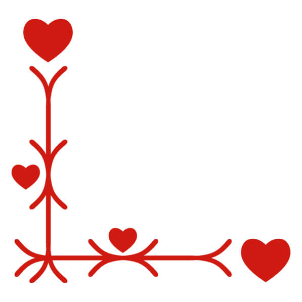 Descarga Diseño Estilizado de Corazón con Ramas Bordes y Esquinas En ...