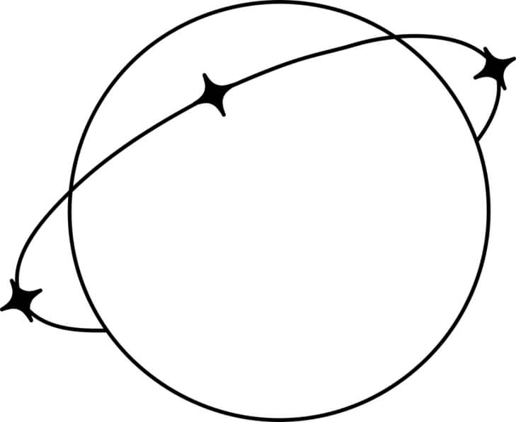 Download Stylized Representation of a Celestial Body with Orbiting Path ...