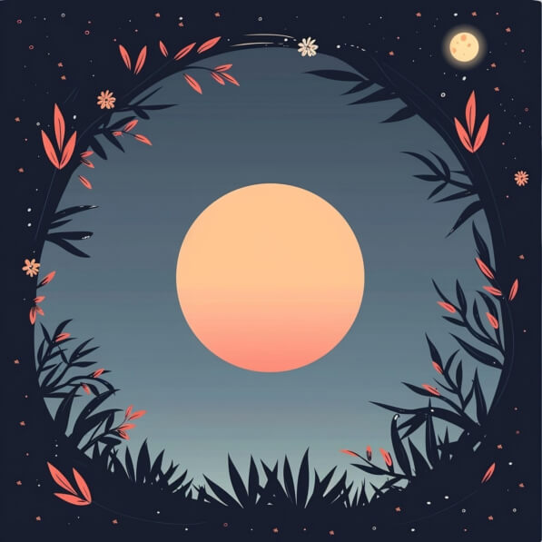 Download Artistic Night Scene with Sun and Moon Backgrounds Online ...