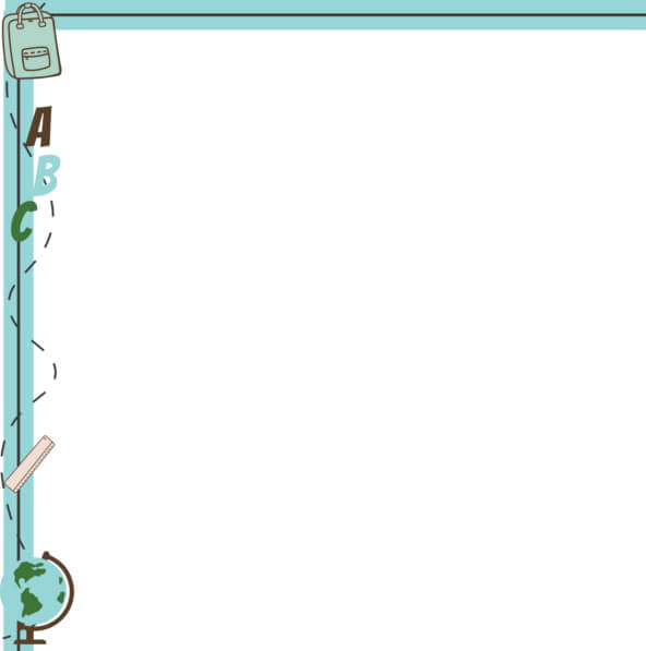 Download Decorative Educational Border with School Items Borders ...