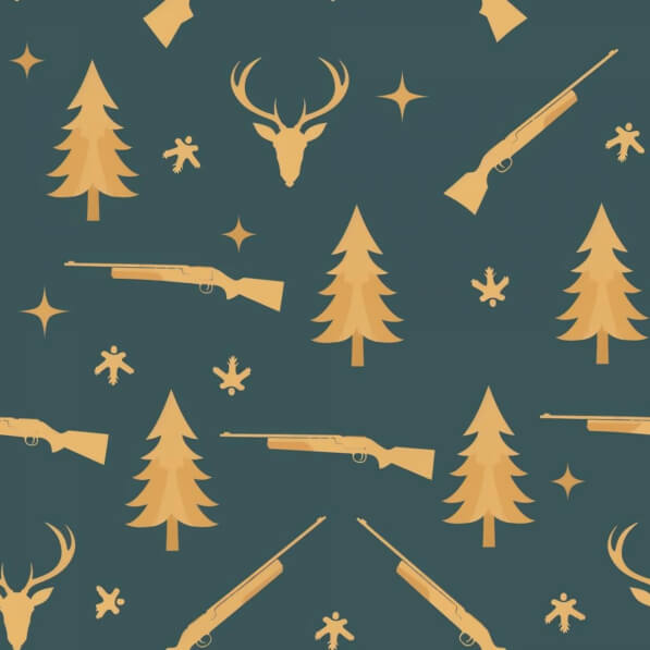 Download Hunting and Nature Pattern Design on Dark Teal Background ...
