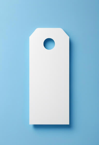 Download White Price Tag on Light Blue Background Mockups Online ...