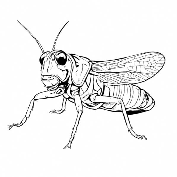 Descarga Ilustración Detallada en Arte Lineal de un Grillo Páginas para ...