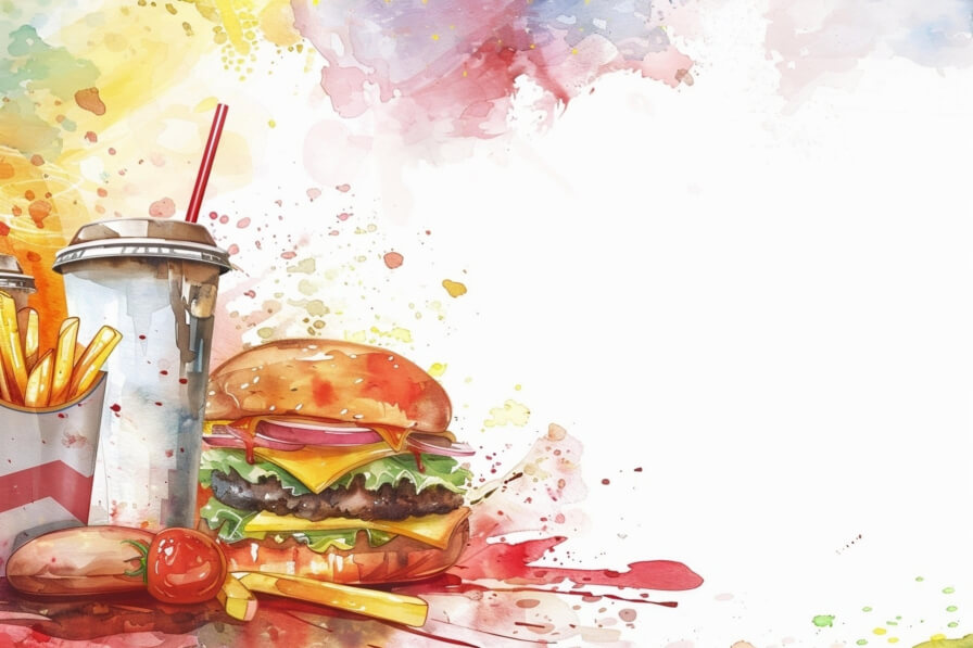 Baixe Representação Artística de Fast Food Backgrounds - Creative Fabrica