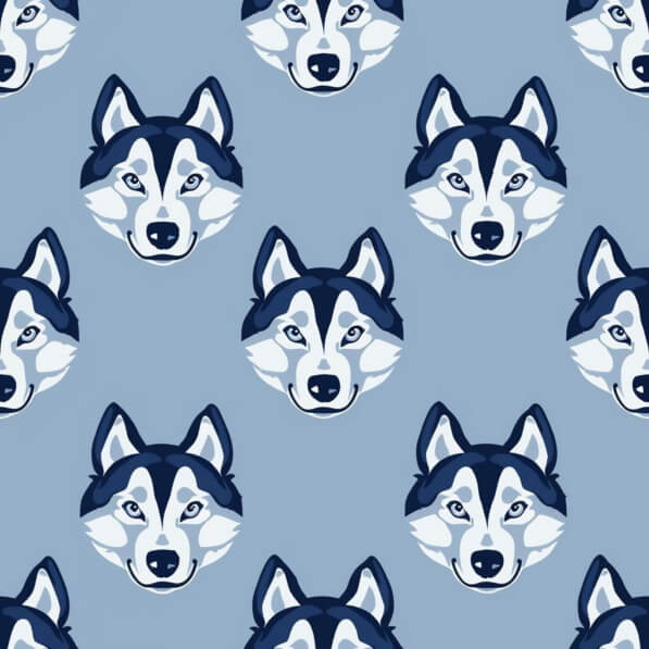 Download Stylized Husky Dog Heads Pattern Patterns Online - Creative ...