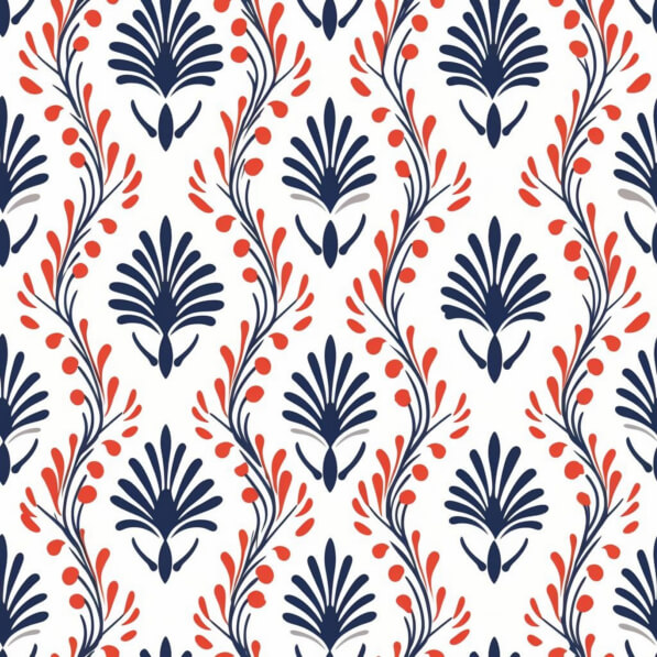 Download Stylized Floral Pattern in Navy Blue and Red Patterns Online ...