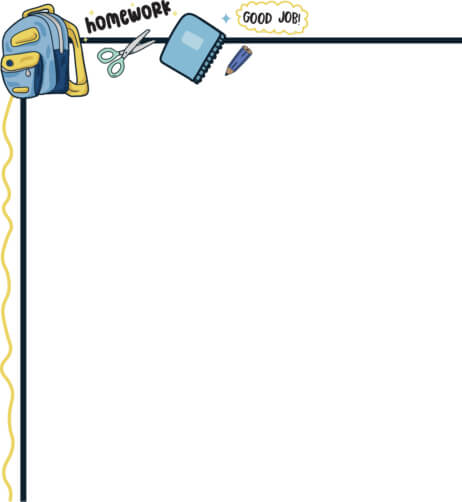 Download Colorful School Supplies Border Design Borders & Corners ...