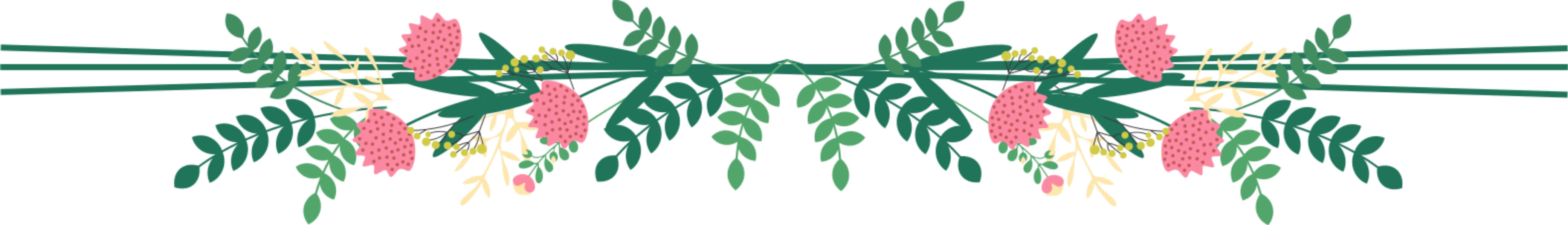 Descarga Diseño de Borde Floral Vibrante con Flores Rosas y Hojas ...