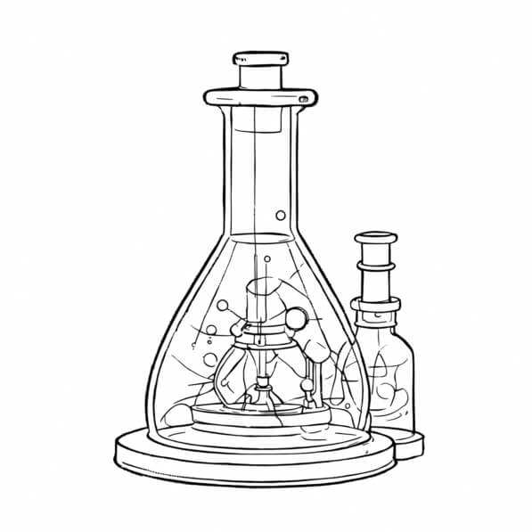 Download Laboratory Equipment Illustration Featuring Flask and Bottle ...
