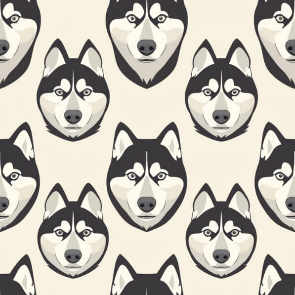 Download Stylized Pattern of Husky Dog Faces Patterns Online - Creative ...