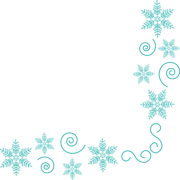 Download Teal Snowflakes and Spirals Decorative Border Borders ...