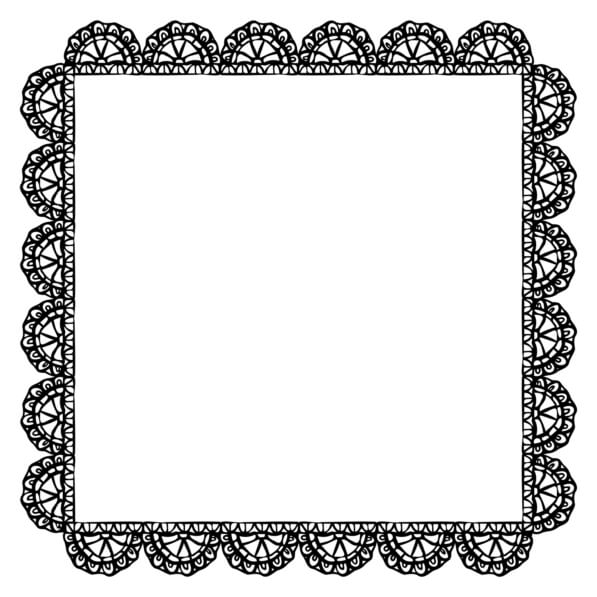 Baixe Design Elegante de Borda de Renda Preta Frames - Creative Fabrica