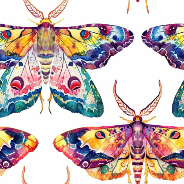 Download Colorful Moth Illustrations Patterns Online - Creative Fabrica