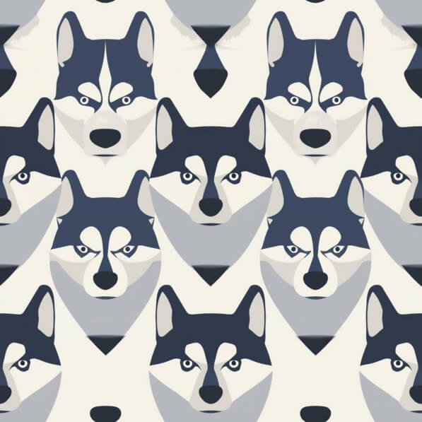 Download Stylized Husky Dog Pattern Patterns Online - Creative Fabrica