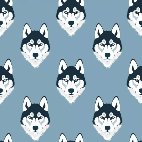 Download Stylized Husky Dog Head Pattern Patterns Online - Creative Fabrica
