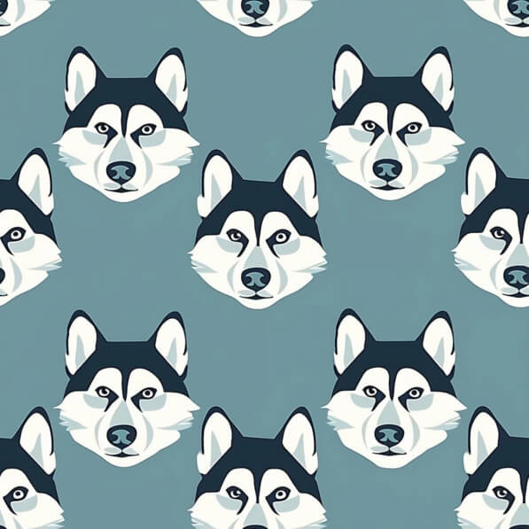Download Stylized Husky Dog Pattern Patterns Online - Creative Fabrica
