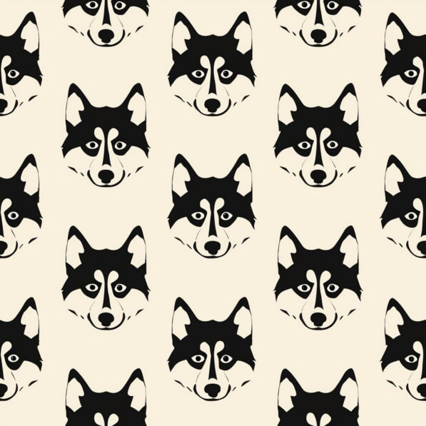 Download Stylized Husky Dog Pattern Design Patterns Online - Creative ...