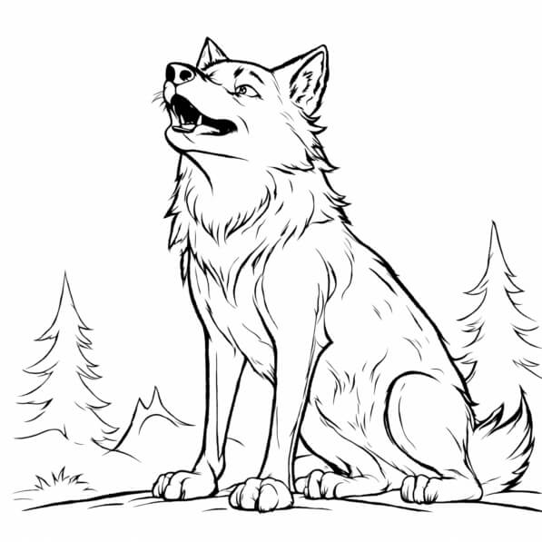 Descarga Lobo Estilizado Aullando en la Naturaleza Coloring pages En ...