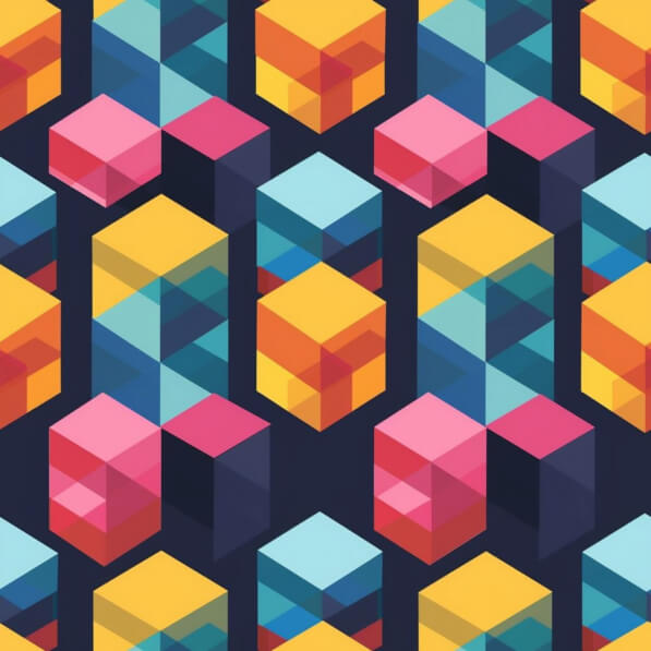 Download Colorful Geometric Pattern of 3D Cubes Patterns Online - Creative Fabrica