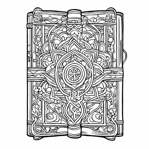 Download Intricate Book Cover with Floral and Geometric Patterns ...