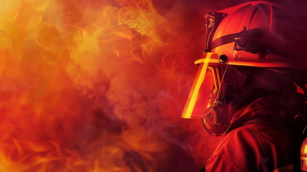 Download Firefighter in Action Against Flames and Smoke Backgrounds ...