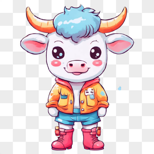 Descarga Personaje de Vaca Kawaii en Estilo Juguetón Kawaii En Línea ...