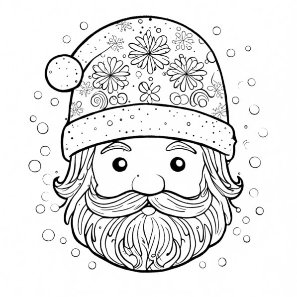 Descarga Ilustración de Página para Colorear de Santa Claus Páginas ...