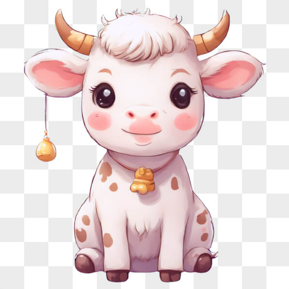 Baixe Bezerro Kawaii com Grandes Olhos Kawaii - Creative Fabrica