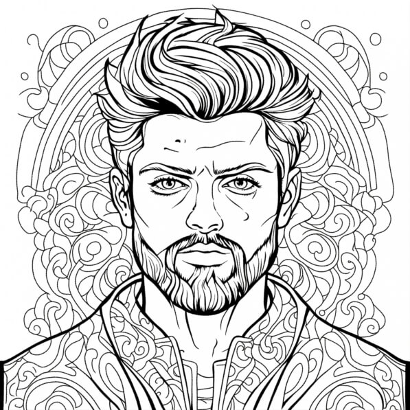 Download Stylish Male Character Line Art Illustration Coloring pages ...