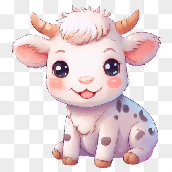 Download Kawaii Baby Cow with Big Eyes and Rosy Cheeks Kawaii Online ...