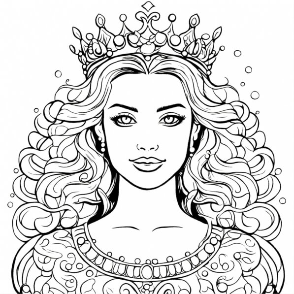 Scarica Illustrazione incantata di una donna reale Coloring pages ...