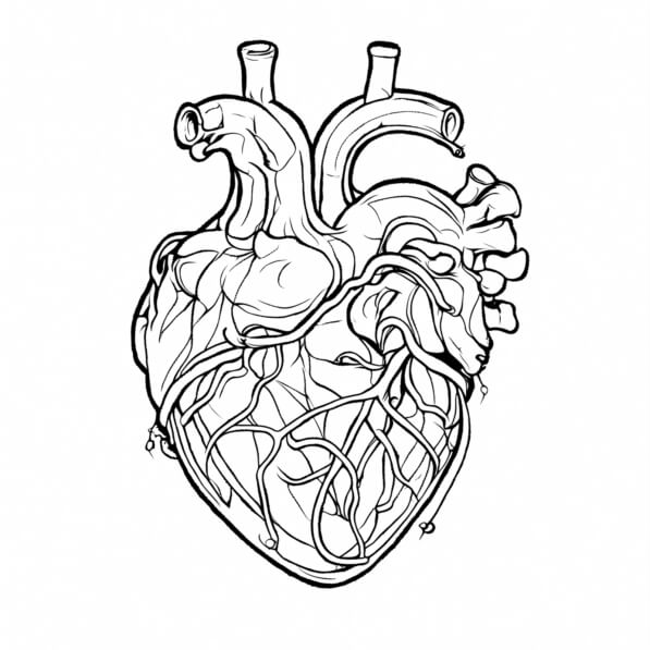 Download Intricate Illustration of a Human Heart Coloring pages Online ...