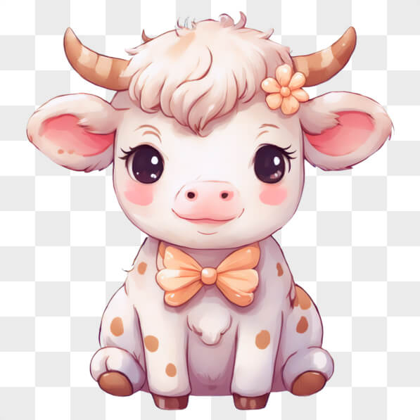 Download Kawaii Calf Sitting Cheerfully Kawaii Online - Creative Fabrica