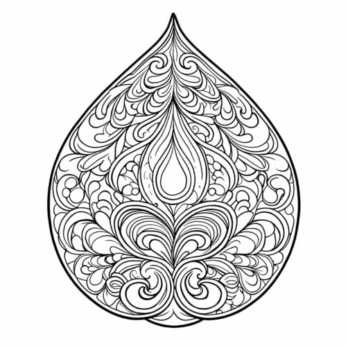 Download Intricate Teardrop Illustration with Floral Patterns Coloring ...