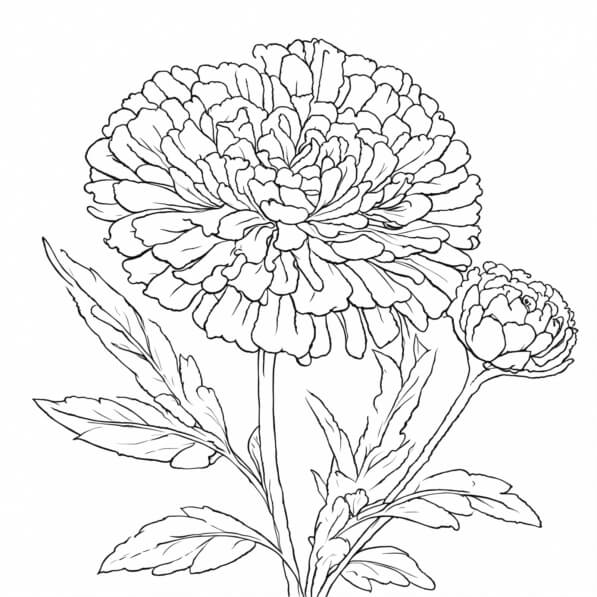 Flores De Cempasuchil Para Colorear Sketch Coloring Page
