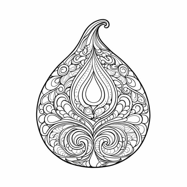 Download Intricate Teardrop Design with Patterns Coloring pages Online ...