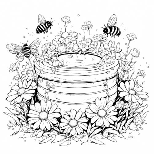 Free Beehive Coloring pages - Download Printable Beehive Coloring ...