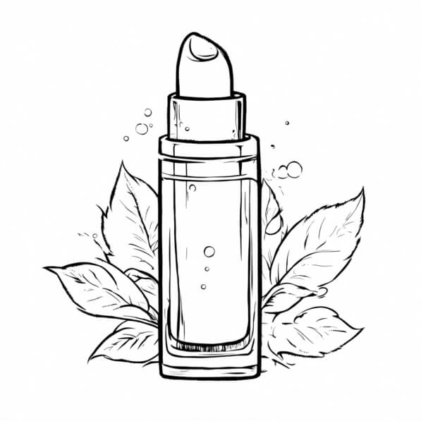 Download Stylized Lip Balm Illustration with Natural Elements Coloring ...