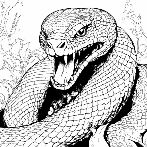 Download Fierce Snake with Intricate Scales Coloring pages Online ...