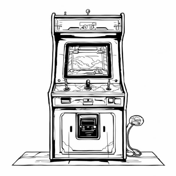 Download Vintage Arcade Game Machine Design Coloring pages Online ...