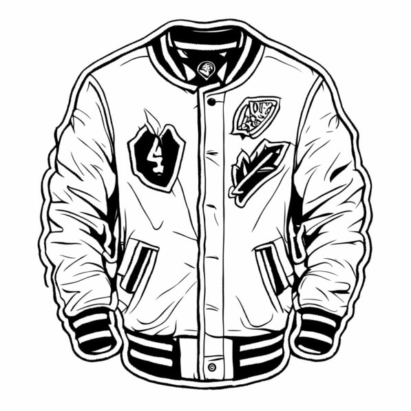 Download Stylized Varsity Jacket Illustration Coloring pages Online ...