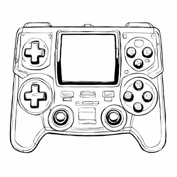 Download Detailed Illustration of a Gaming Controller Coloring pages ...
