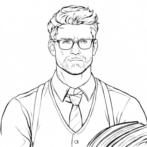 Download Illustration of a Serious Man in Formal Attire Coloring pages ...
