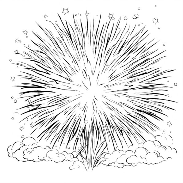 Download Vibrant Firework Explosion Illustration Coloring pages Online ...