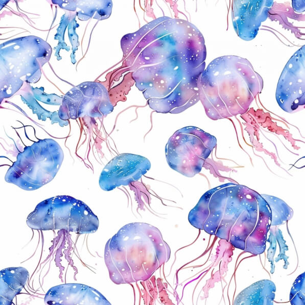 Download Vibrant Jellyfish Watercolor Illustration Patterns Online ...