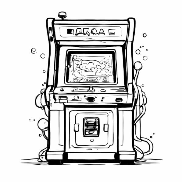 Download Stylized Cartoon Arcade Game Machine Coloring pages Online ...